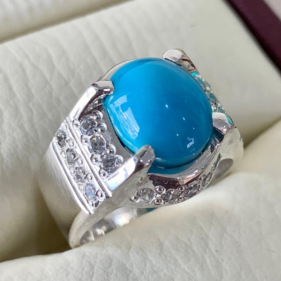 Natural Turquoise Ring Feroza rings Mens Feroza gemstone rings ...