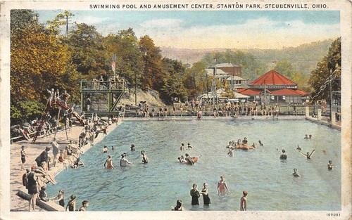 H1/ Steubenville Ohio Postcard c1910 Stanton Park Swimming Pool ...
