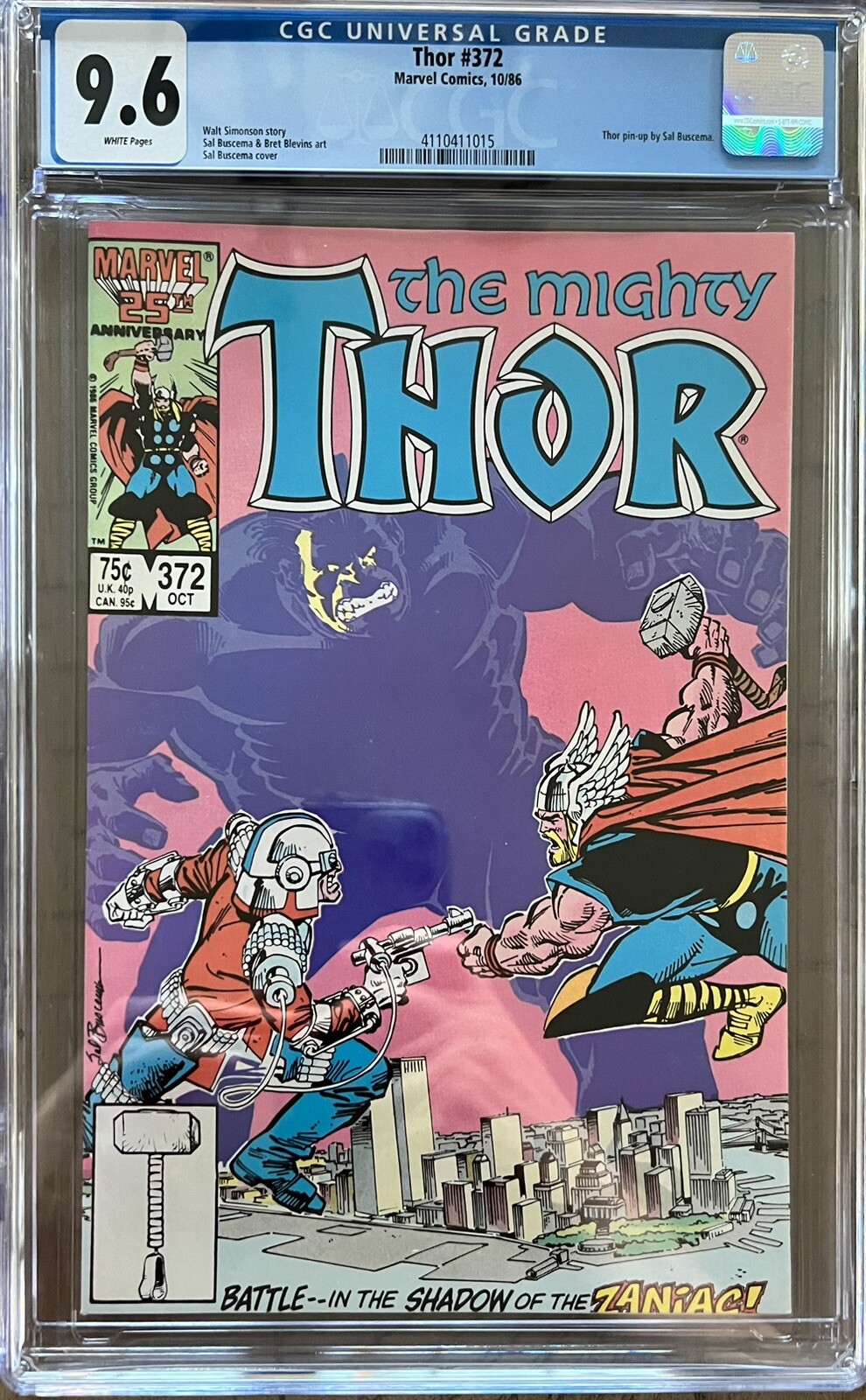 Thor #372 CGC 9.6 (Marvel 1986) - 1st app of Time Variance Authority ...