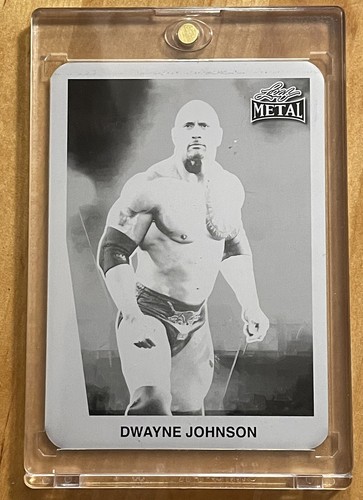 The Rock 1 of 1 Dwayne Johnson 2024 Leaf Metal Printing Plate WWE ...