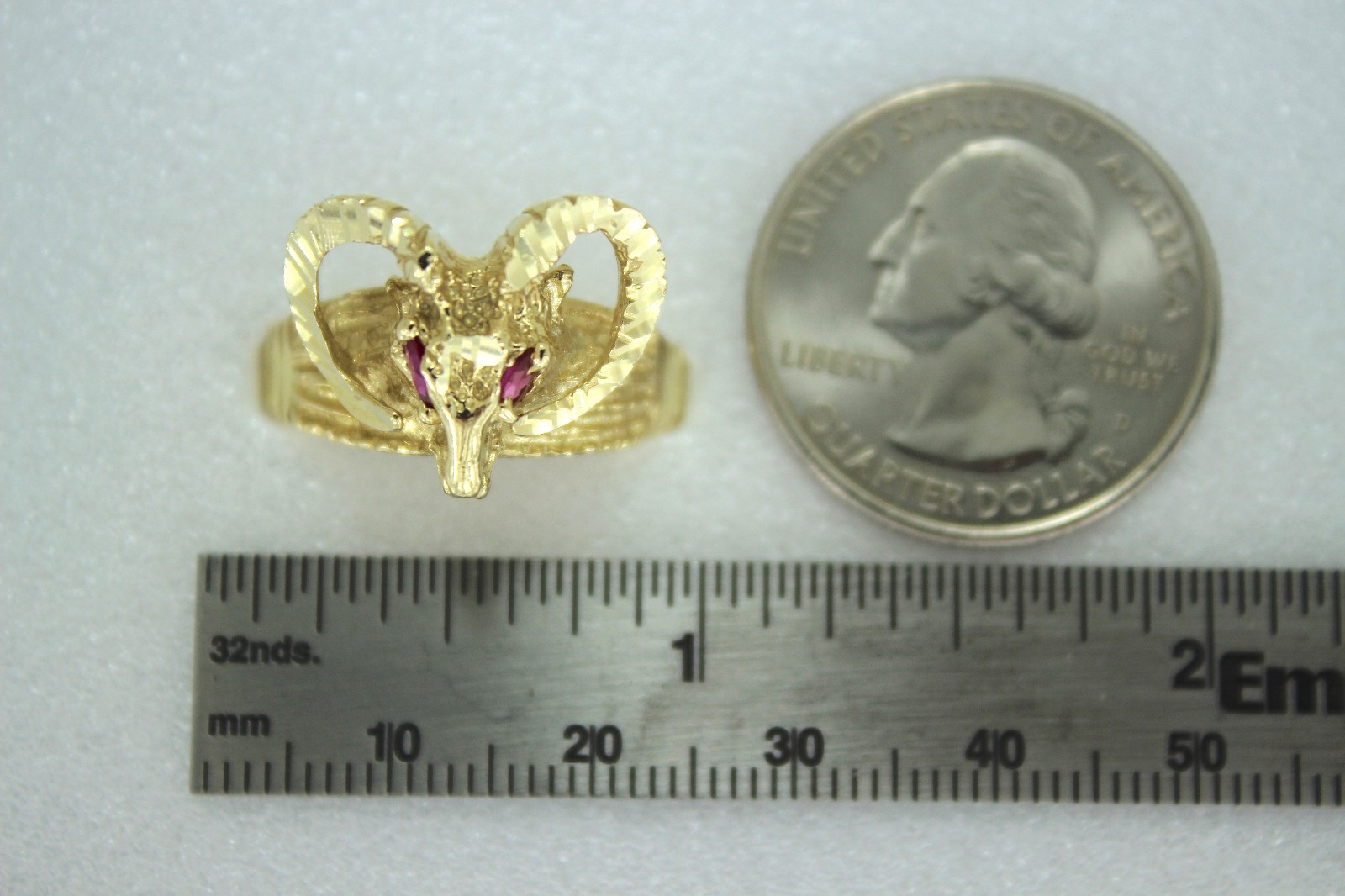 10K Authentic Gold Ram Ring Size 6 ~ 13 for Men Women | eBay