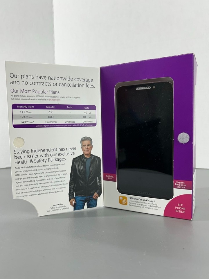 GreatCall - Jitterbug Smart2 Smartphone for Seniors - Black - NEW/Open ...