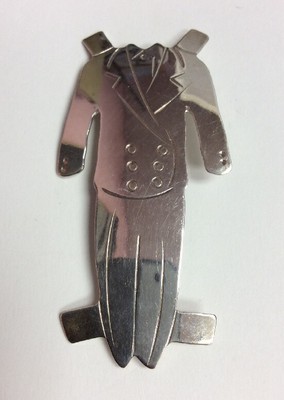 REAL STERLING SILVER Vintage Tuxedo Suit Tailor Design BROOCH 8.3g | eBay