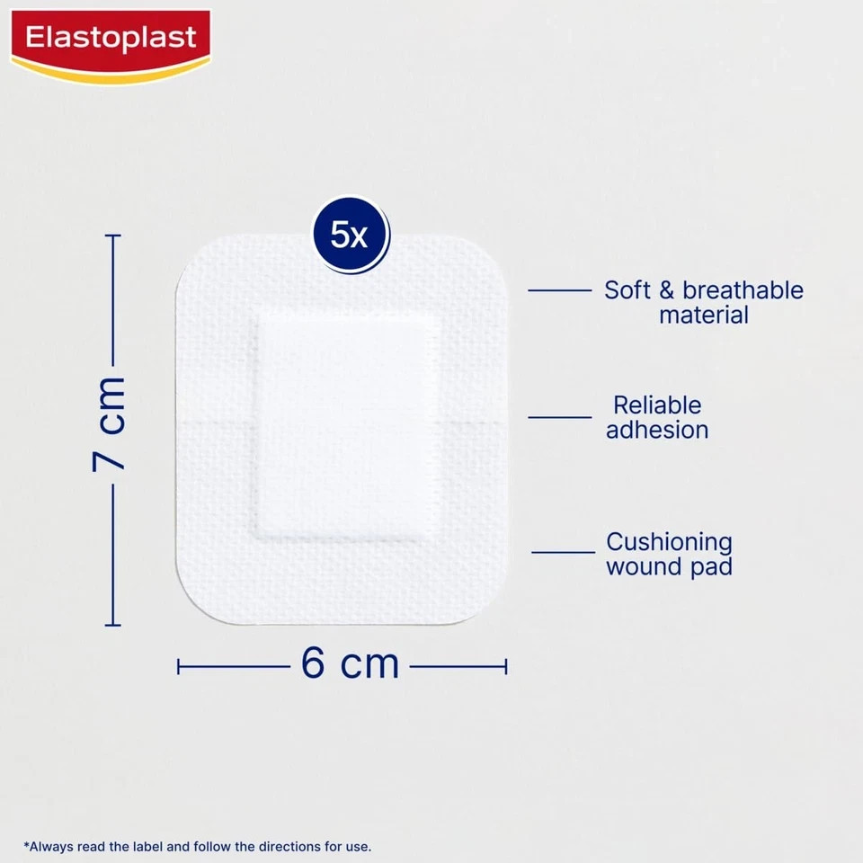 Sensitive XL Med Dressings (5 Strips) Pack of First Aid Plasters Large ...
