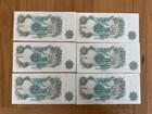 Run of 6 consecutive Uncirculated £1 Notes, UK JO PAGE,One Pound Notes ...