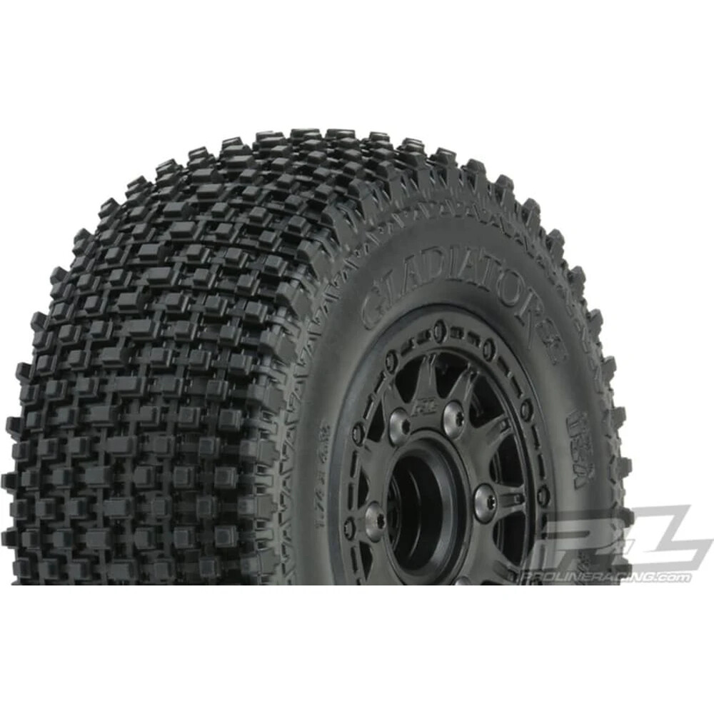 Pro-Line Gladiator Pre-Mounted SC Tires w/ 12mm Hex Raid Wheels (Black ...