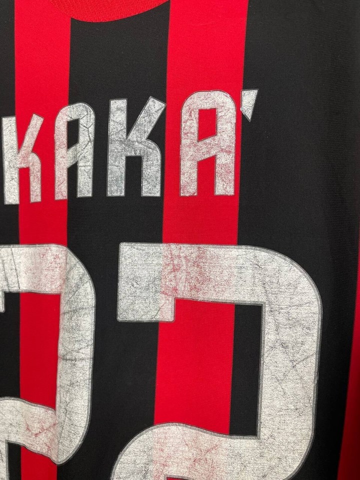 AC Milan Kaka #22 Adidas 2008-09 jersey t-shirt black red size Large | eBay