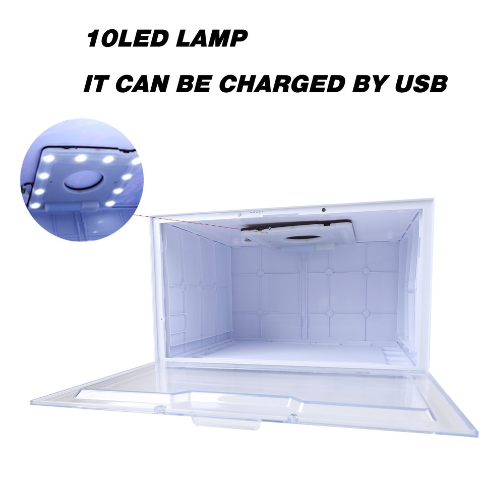 LED Lighted Shoe Strorage Box Stackable Snaker Display Organizer Large ...