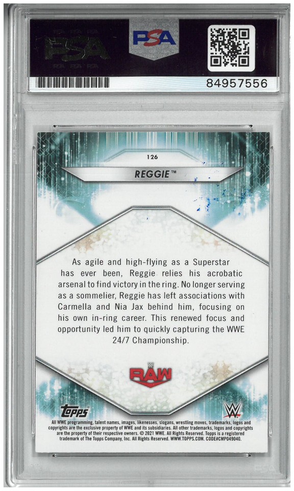 REGGIE SIGNED AUTOGRAPH SLABBED WWE 2021 TOPPS ROOKIE CARD PSA DNA | eBay