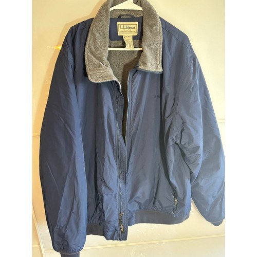 LL Bean Mens Jacket XXL Regular Navy Blue Lined #205107 | eBay