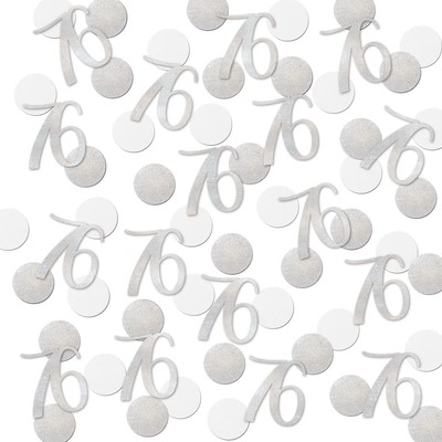 Silver Glitter 76 Confetti 76th Birthday Number Confetti 200pcs ...