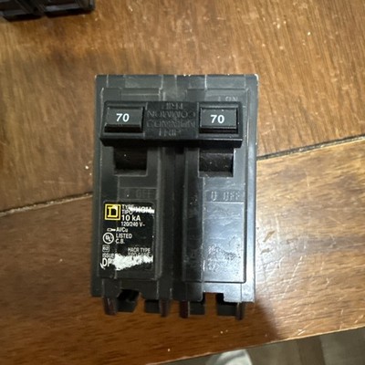 Square D 70 Amp 70a 2 Pole Plug On Circuit Breaker Type HOM270 DP-4075 ...