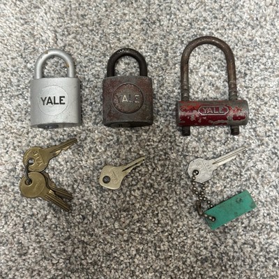 Antique Vintage Lot of 3 Padlocks With Matching Keys Yale & Towne MFG ...