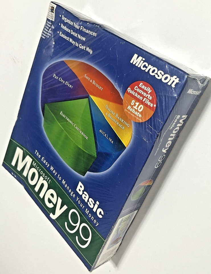 MICROSOFT Vintage Money 99 Basic for Windows Original Retail CD NEW ...