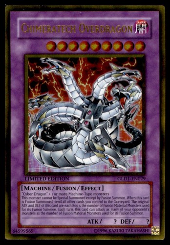 Yu-Gi-Oh! Chimeratech Overdragon #GLD1-EN029 Limited Edition Light Play ...