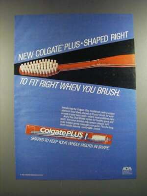 1986 Colgate Plus Toothbrush Ad - Shaped Right to Fit Right When You ...