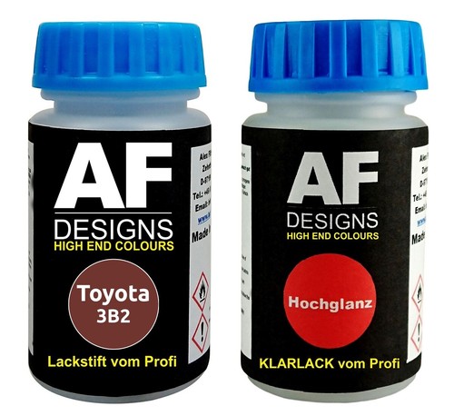 Lackstift für Toyota 3B2 Wine Red + Klarlack je 50ml Autolack Basislack ...