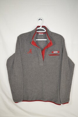 Columbia Alabama Crimson Tide PFG Men Pullover Gray Red Half Button Up ...