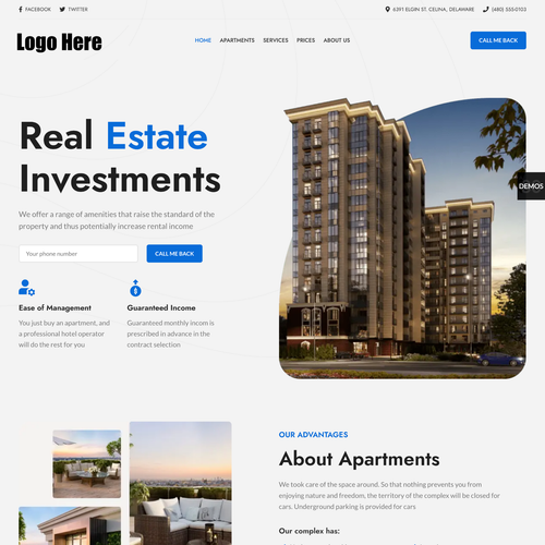 Real Estate Business Website Design with Free VPS Web Hosting and ...