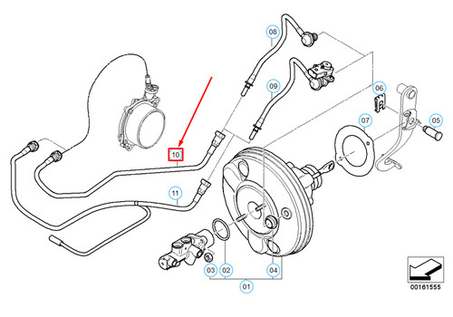 NEW MINI CLUBMAN R55 POWER BRAKE UNIT DEPRESSION VACUUM PIPE ...