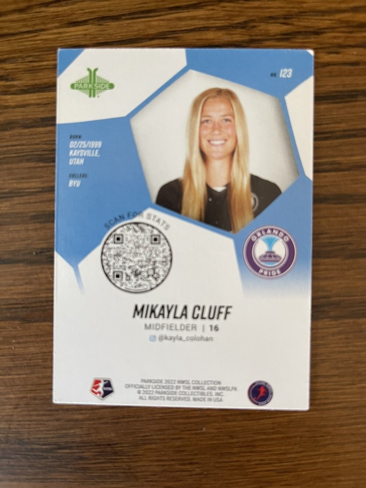 Mikayla Cluff 2022 Parkside NWSL - #123 (RC) Orlando Pride | eBay