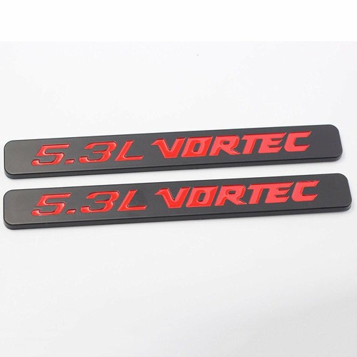 2 Pcs New 5.3L Vortec Logo Hood Emblems Engine Badge Nameplate | eBay