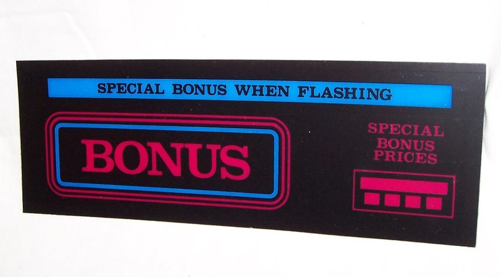 New NOS Rockola BONUS Display Plastic for Rock-Ola 480 Techna 484 ...