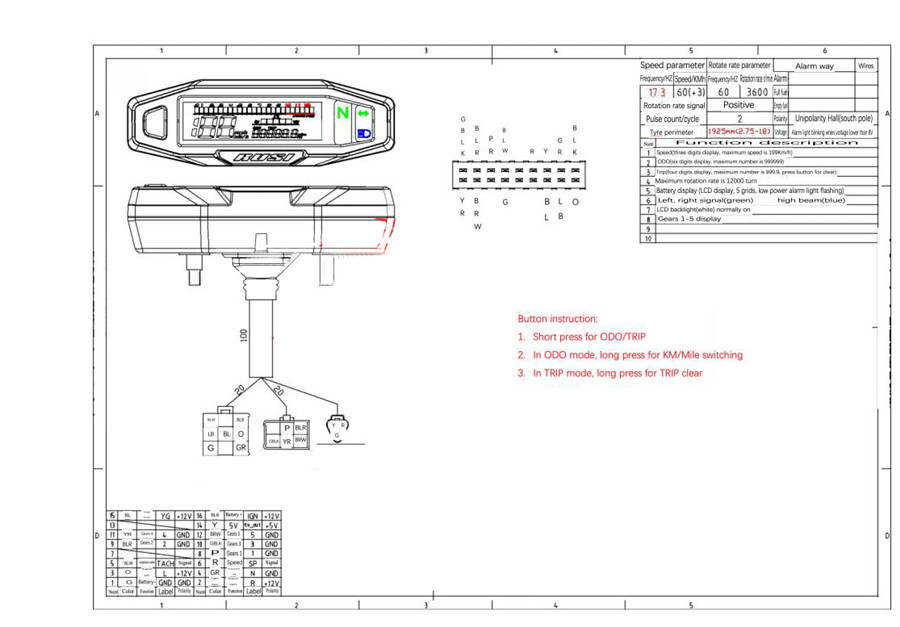 New Motorcycle LCD Digital Speedometer Gear Indicator Sensor With ...