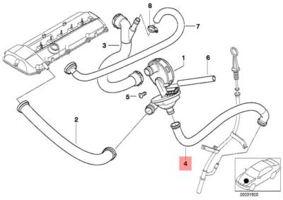 Genuine Engine Crankcase Vent Hose BMW X5 E53 X5 3.0i SUV 11157532628 ...