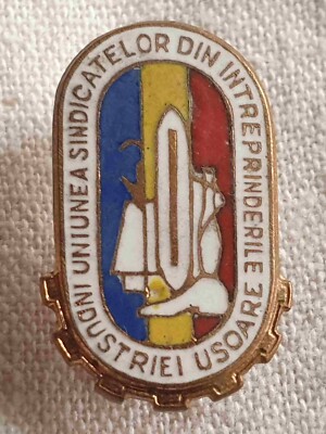 union of unions from the Romanian light industry, old badge 1970s | eBay