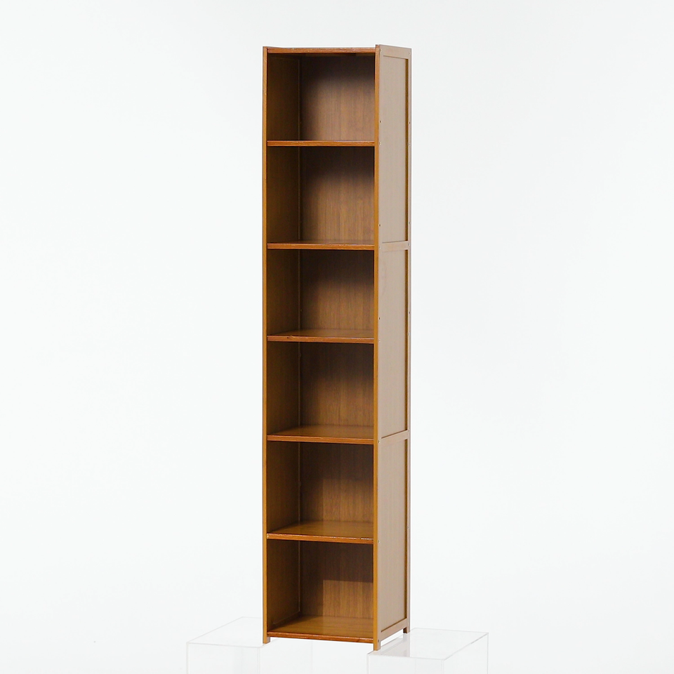 12" Bamboo Bookcase [ADJUSTABLE SHELF] Book Storage Toys Organizer ...