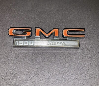 🔥 RARE 68 69 70 71 72 GMC SIERRA CHROME FENDER EMBLEM BADGE 646067 VERY ...