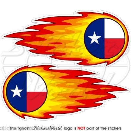 TEXAS Texan State Fireball-Flaming USA Bumper-Helmet Decal Sticker 5 ...