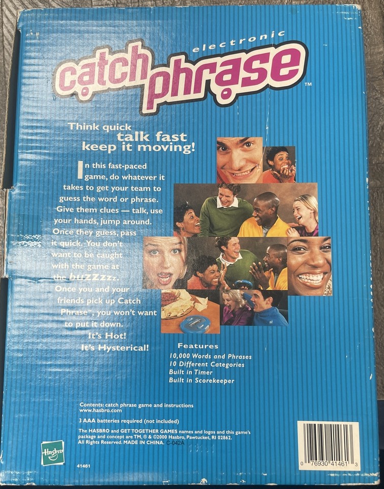 2000 CATCH PHRASE ORIGINAL BLUE HANDHELD ELECTRONIC PARTY GAME BY ...