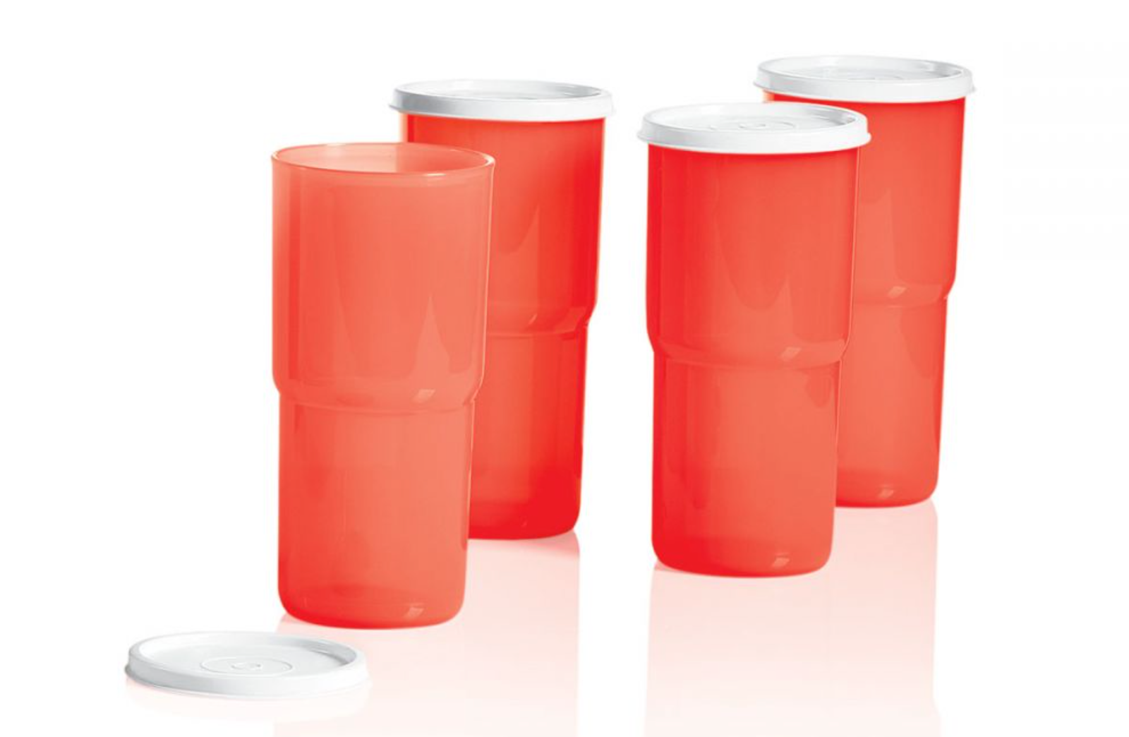 Tupperware 12 Ounce TableTop Stacking Tumblers Watermelon w/ Seals Set ...