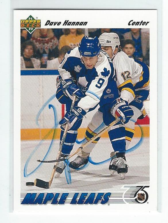 Dave Hannan Signed 1991/92 Upper Deck Card #312 | eBay