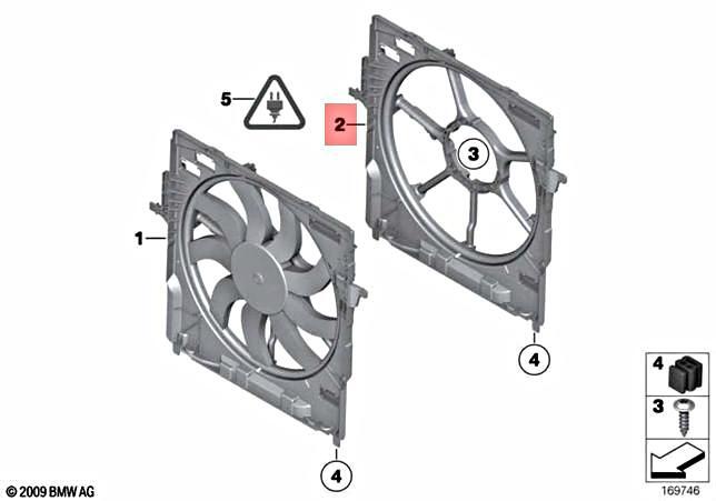 Genuine BMW E70 E70N E71 F15 F16 SAC SUV Radiator Fan Shroud OEM ...