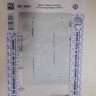 Microscale HO Scale Decals: Detroit Toledo & Ironton 70-Ton 3 Bay ...