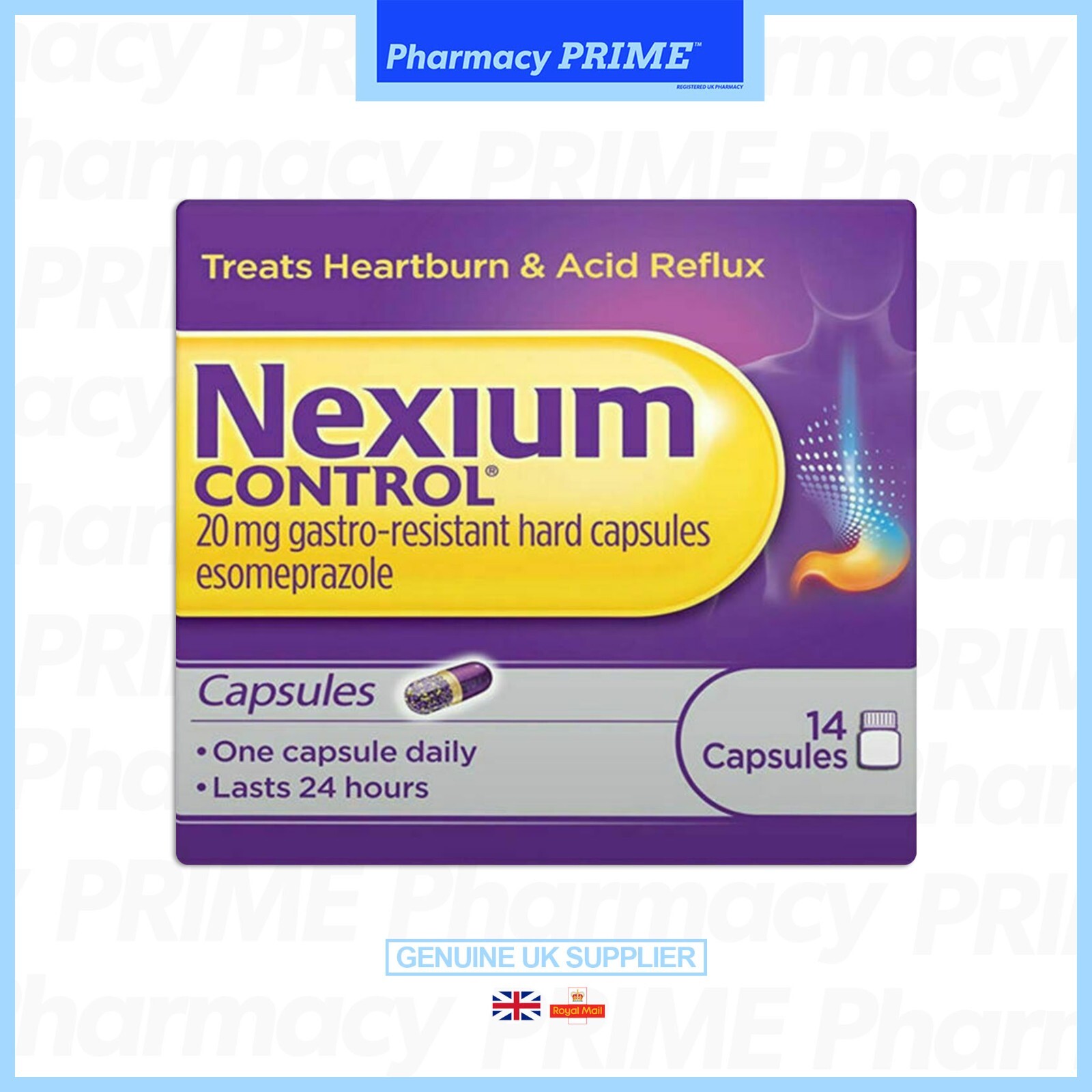 Nexium Control 20mg 14 Capsules -24 Hour Relief from heartburn & acid ...