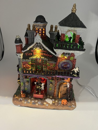 Please Read Lemax Spooky Town Fire Department Halloween Village 2011 ...