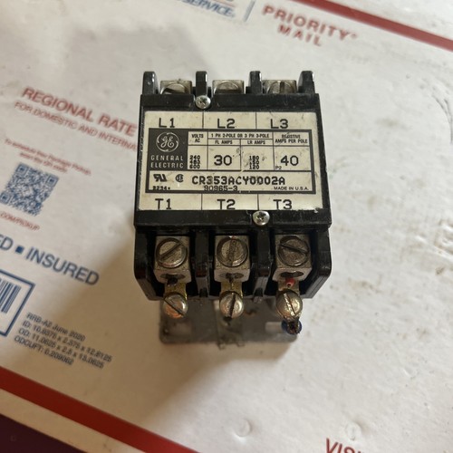 General Electric CR353ACY0002A 3 Pole Phase Contactor 240/480/600V 120V ...