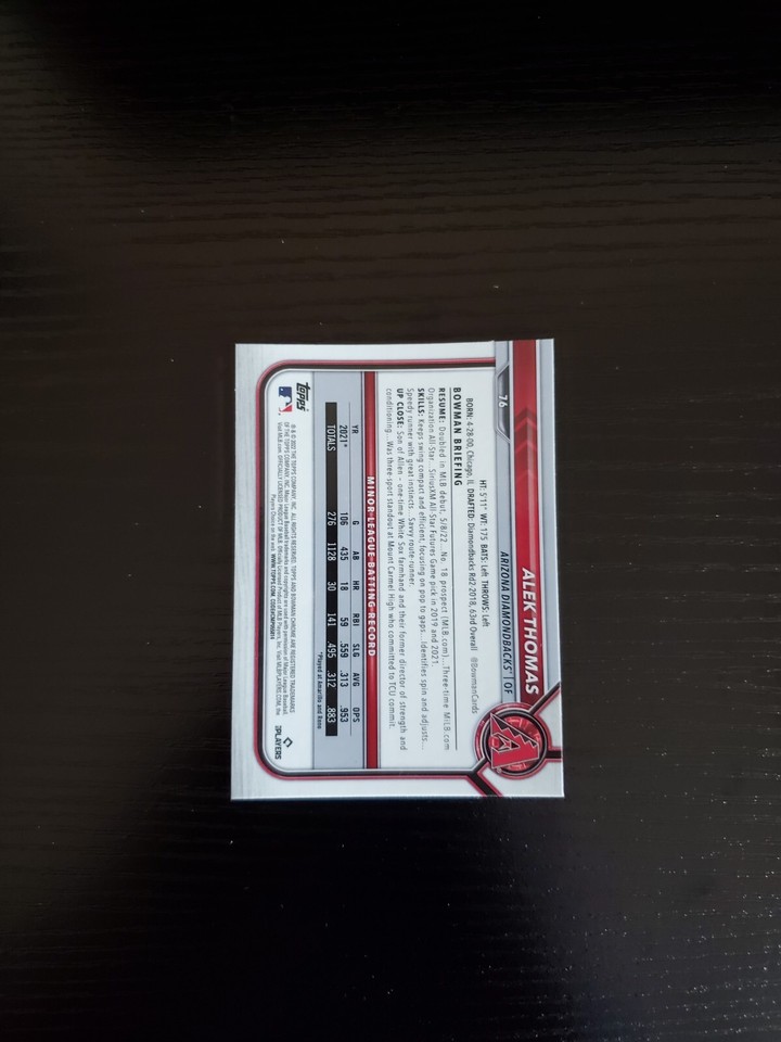 Alek Thomas - 2022 Bowman Chrome Rookie Card RC #76 | eBay