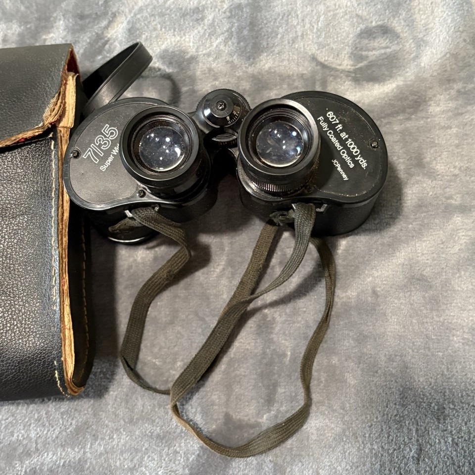 Vintage JC Penney Model 0105 Binoculars With Black Case 7/35 607 Feet ...