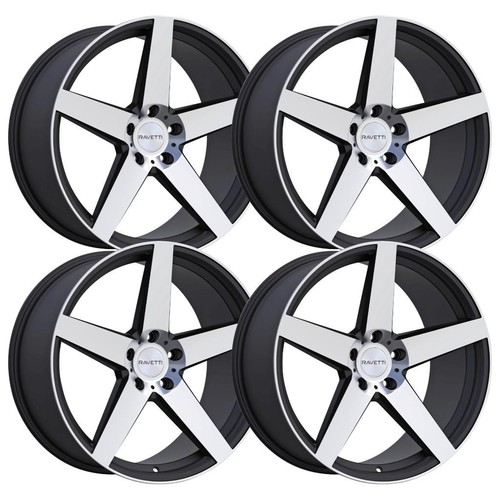 (Set-4) Ravetti M13 20x10 5X112 40mm Black Machined Wheels Rims 20 Inch ...