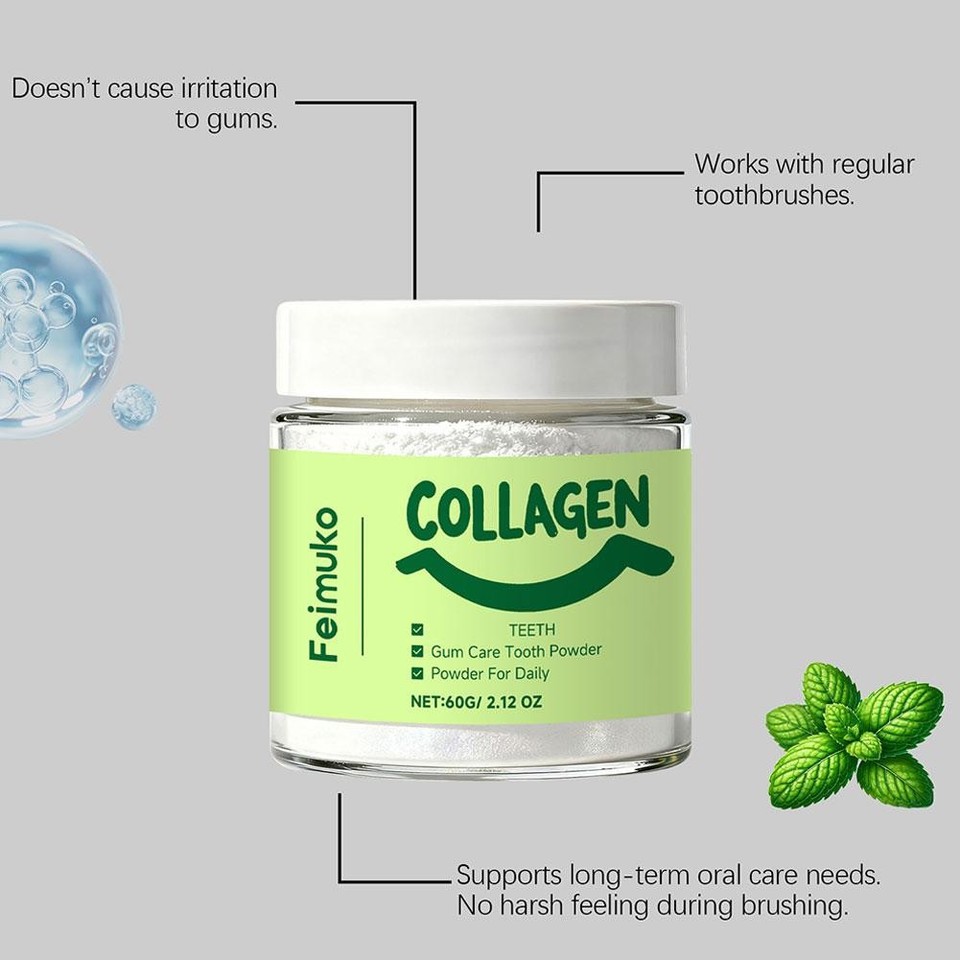 Collagen Dental Natural Plant Teeth Restoration Whitening Powder Oral ...