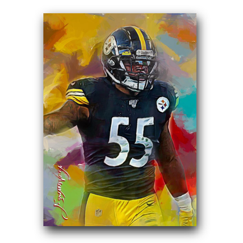 Devin Bush Jr #8 Art Card Limited 8/50 Edward Vela Signed (Pittsburgh ...