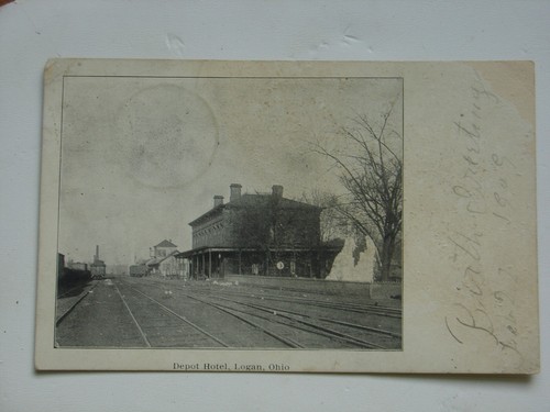 Antique Vintage Postcard PC Railroad Depot Hotel Logan Ohio Junction ...