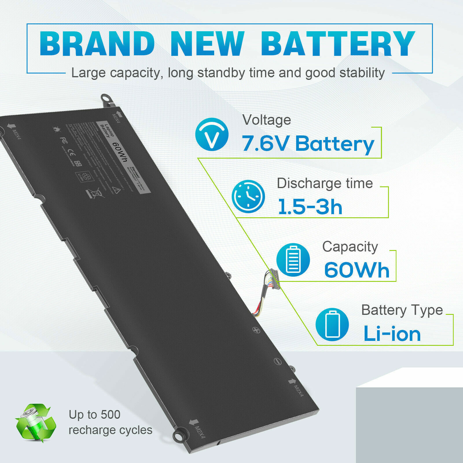PW23Y Battery for Dell XPS 13 9360 XPS 2017 Series TP1GT 0TP1GT RNP72 ...
