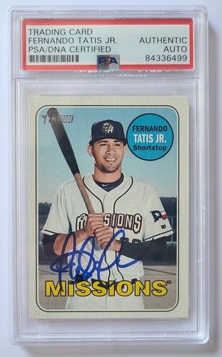 Fernando Tatis Jr. SIGNED 2018 Topps Heritage #100 RC Rookie Card PSA ...