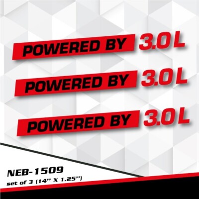 POWERED BY 3.0L Decal Stickers racing for V8 2JZ SUPRA M2 DOHC XJ EFI ...